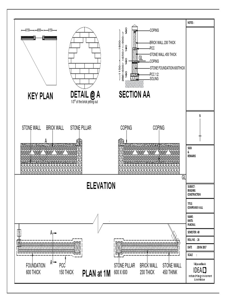 Section Aa Detail at A Key Plan: Coping | PDF | Building | Structural ...