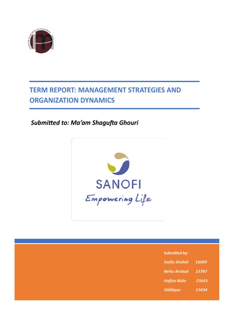 Sanofi - MOD Term Report | PDF | Sanofi | Decision Making