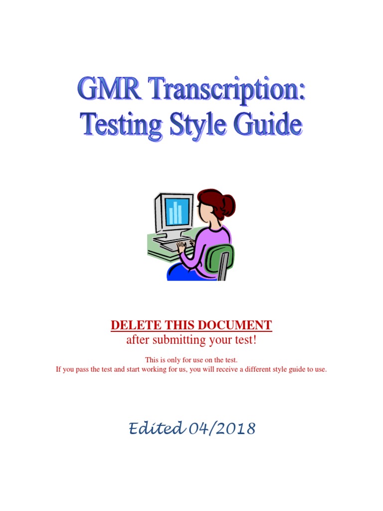 GMR Transcription Test Style Guide | PDF | Ellipsis | Linguistics