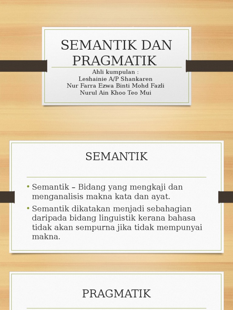 Semantik Dan Pragmatik | PDF