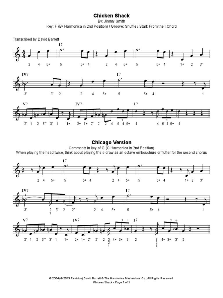 Chicken Shack - Jimmy Smith | PDF | Harmonica | Leisure