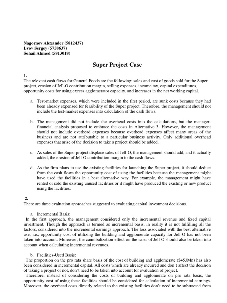 Nagornov Super Project Case | PDF | Expense | Depreciation