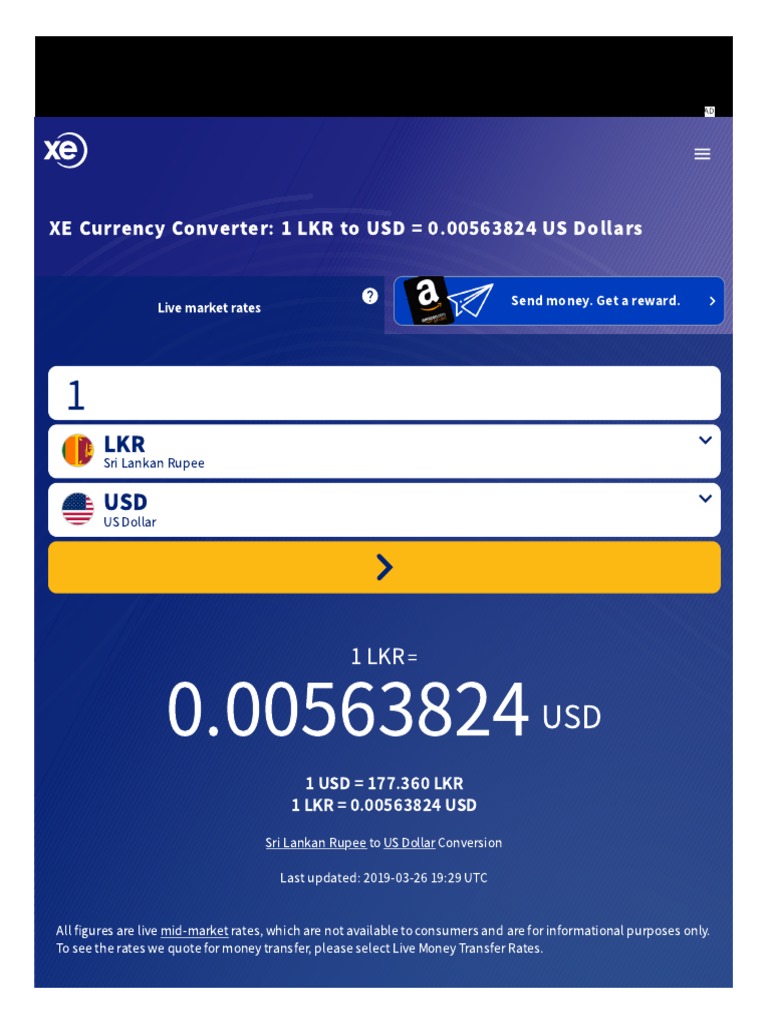 WWW Xe Com Currencyconverter Convert Amount 1 From LKR To USD PDF | PDF ...