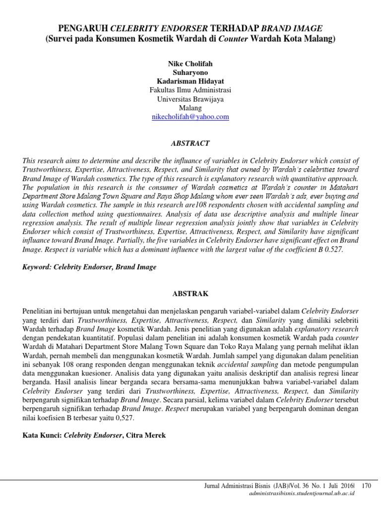 Celebrity Endorser Wardah PDF | PDF | Bisnis | Ilmu Sosial