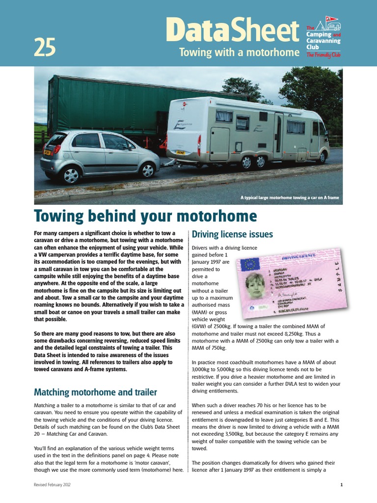 25 Towing With A Motorhome | PDF | Trailer (Vehicle) | Driver's License