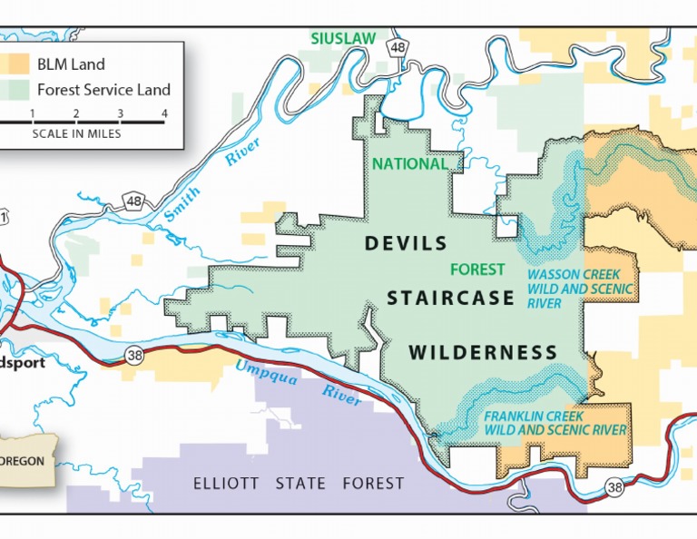 Devils Staircase Wilderness map