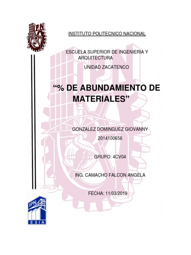 Tabla de Abundamiento de Materiales | PDF | Mineralogía | Minerales