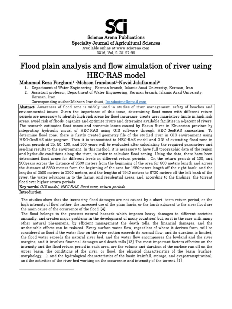 HEC-RAS Floodplain Analysis and Simulation | PDF | Flood | Stream