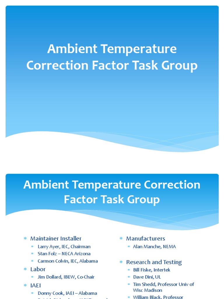 Ambient Temperature Correction Factor TG 1-16-05 2.186191639 | PDF ...