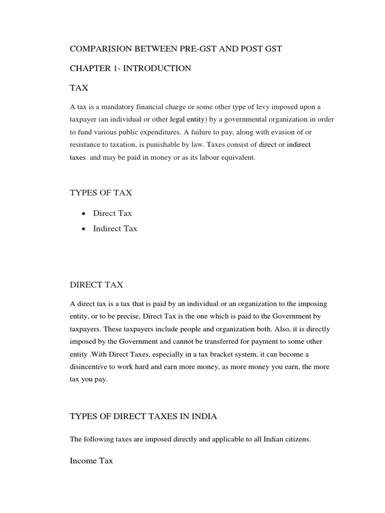 Comparision Between Pre GST and Post Gst.... | PDF | Value Added Tax ...