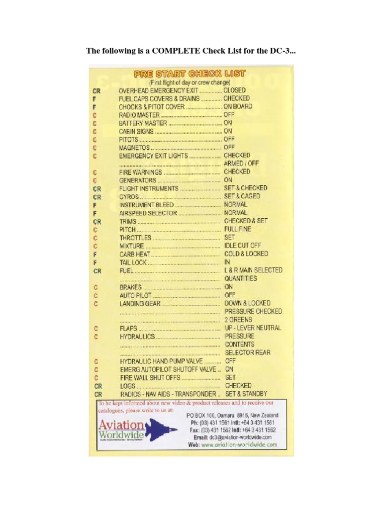 Check List For The DC | PDF