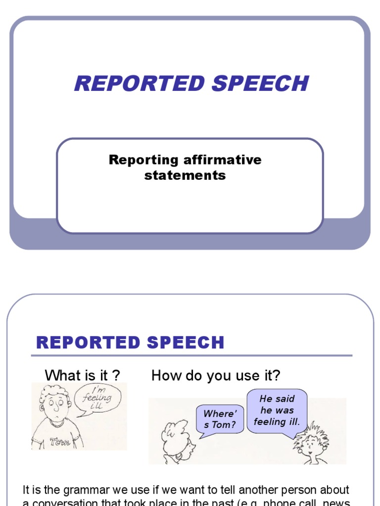 Reported Speech Intro | PDF | Linguistics | Morphology