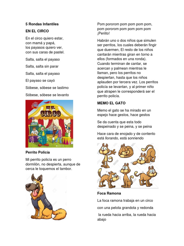 5 Rondas Infantiles | PDF | Ocio