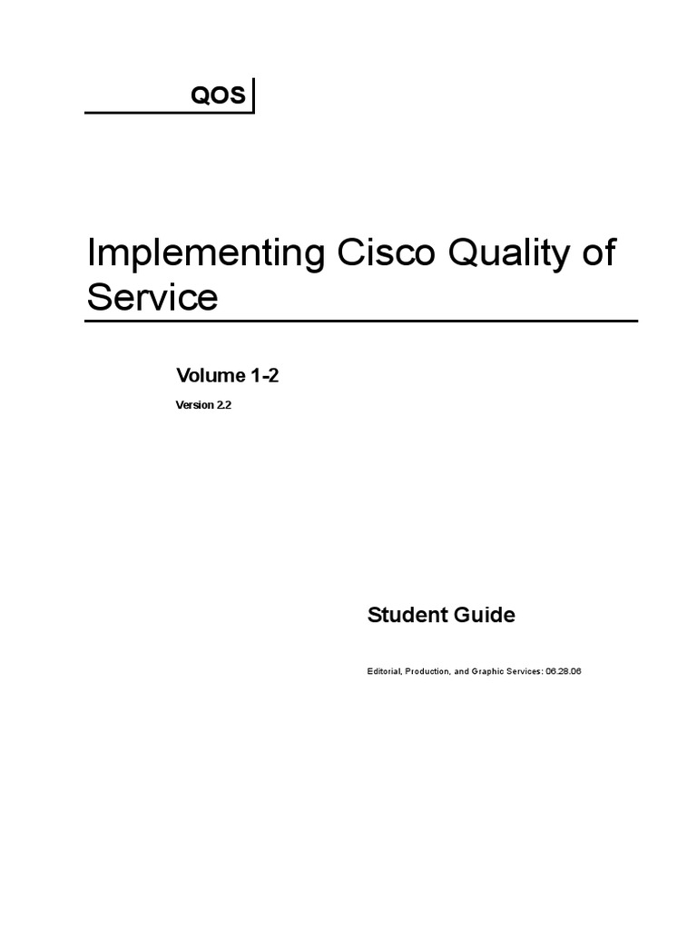 642-642 - QOS - Implementing - Student Guide PDF | PDF | Quality Of Service | Cisco Certifications