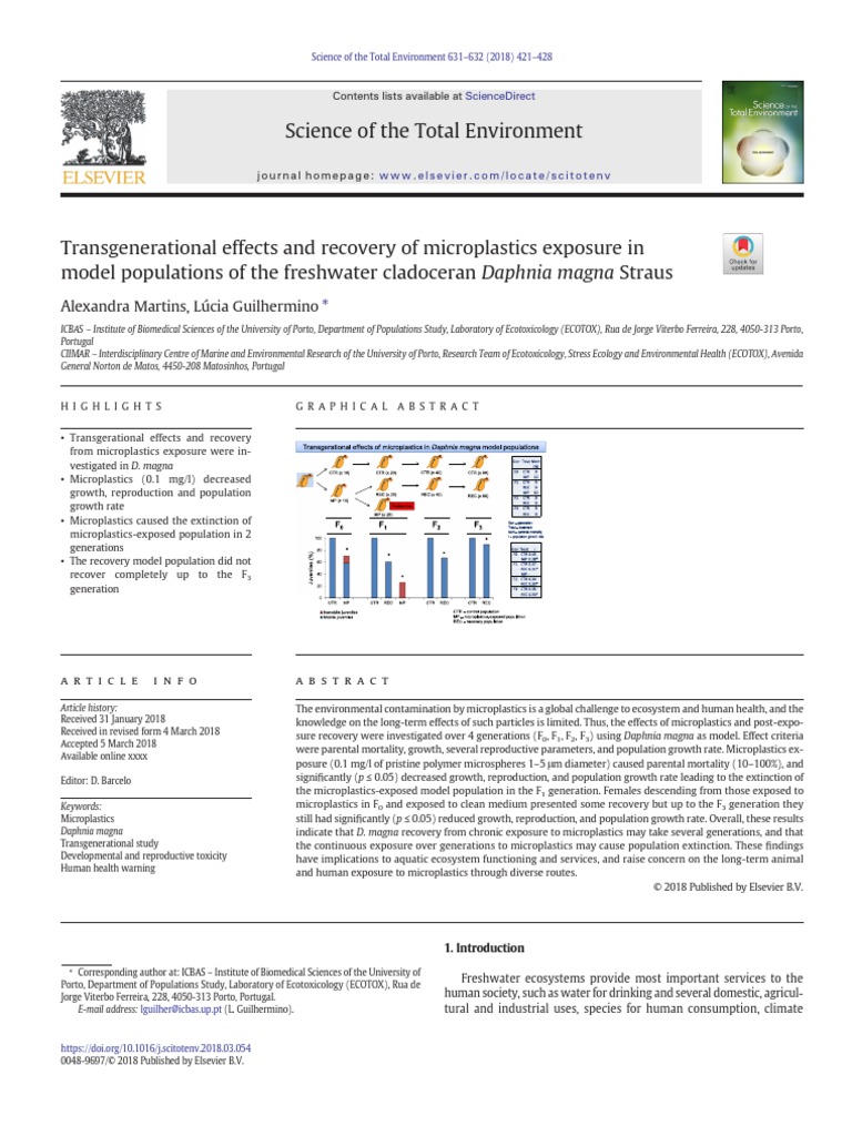 Daphnia Nagna | PDF | Ecology | Standard Deviation