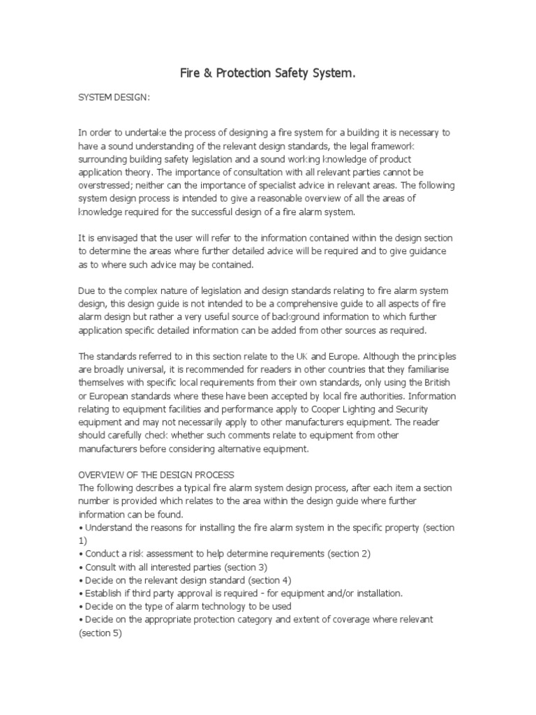 Fire System Design Planning | PDF | Safety | Nature