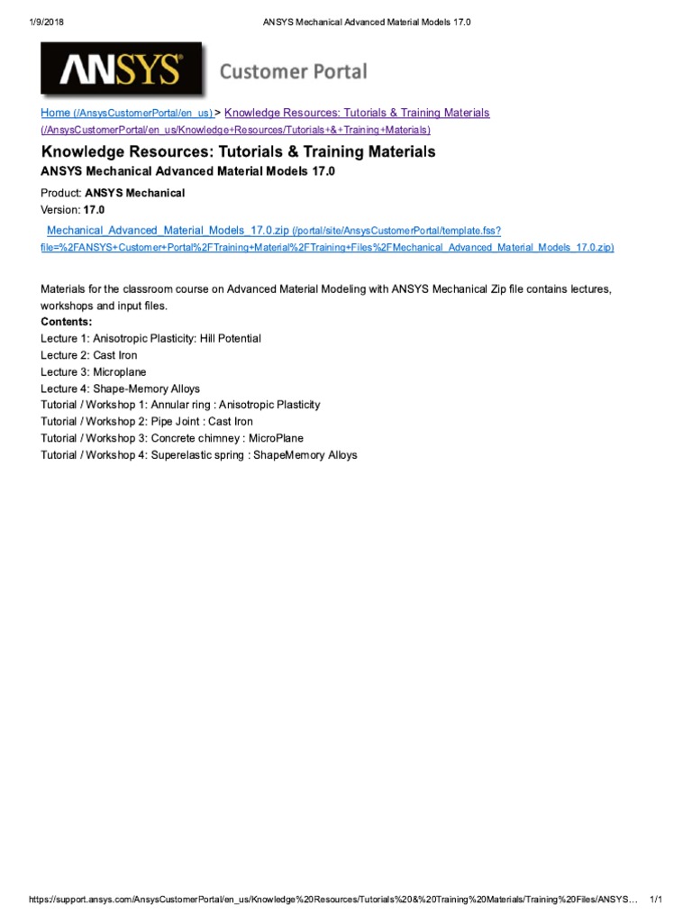 ANSYS Material Models Overview | PDF | Cooking, Food & Wine