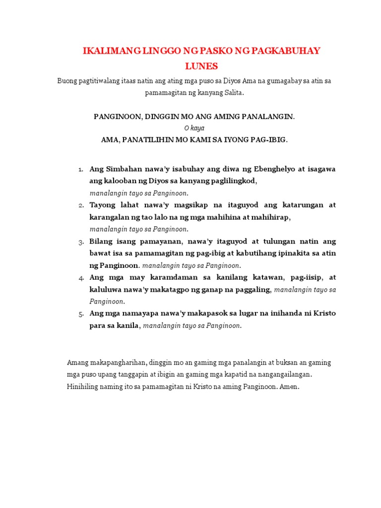 Panalangin NG Bayan | PDF