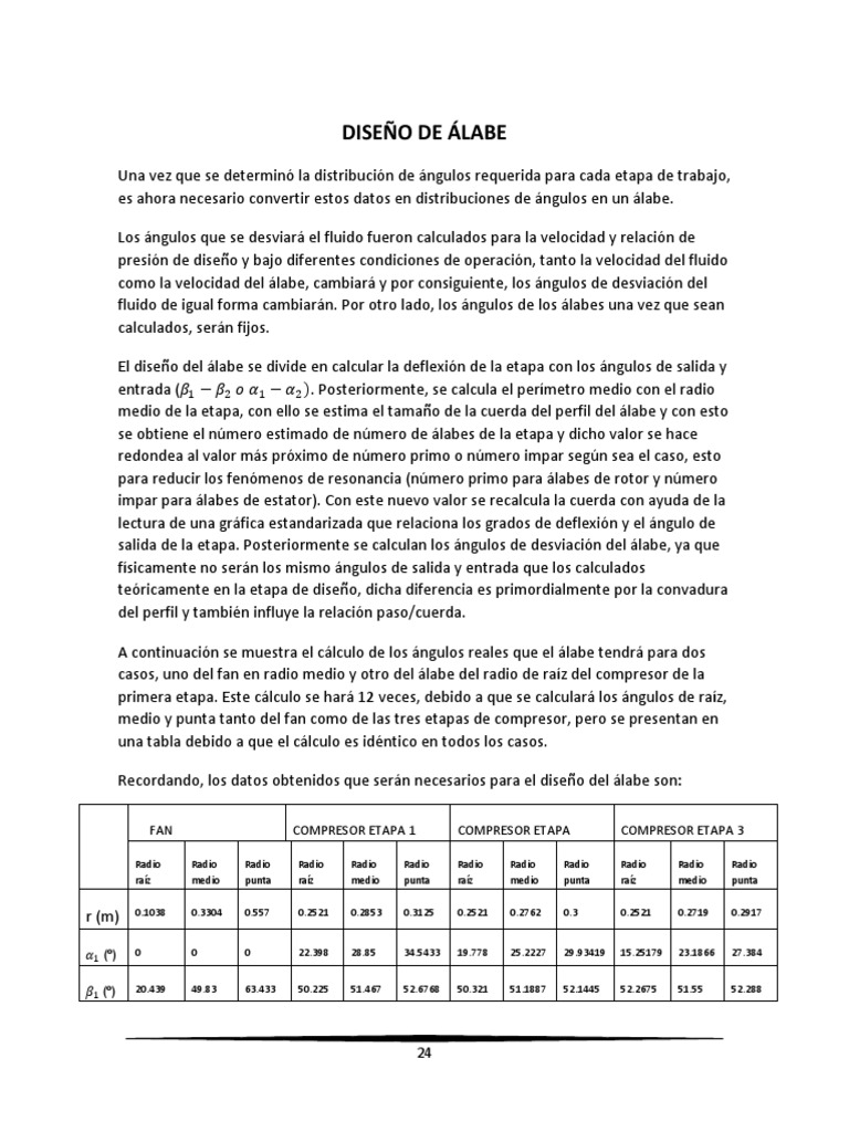 Perfiles Alabes | PDF | Longitud | Formas geométricas