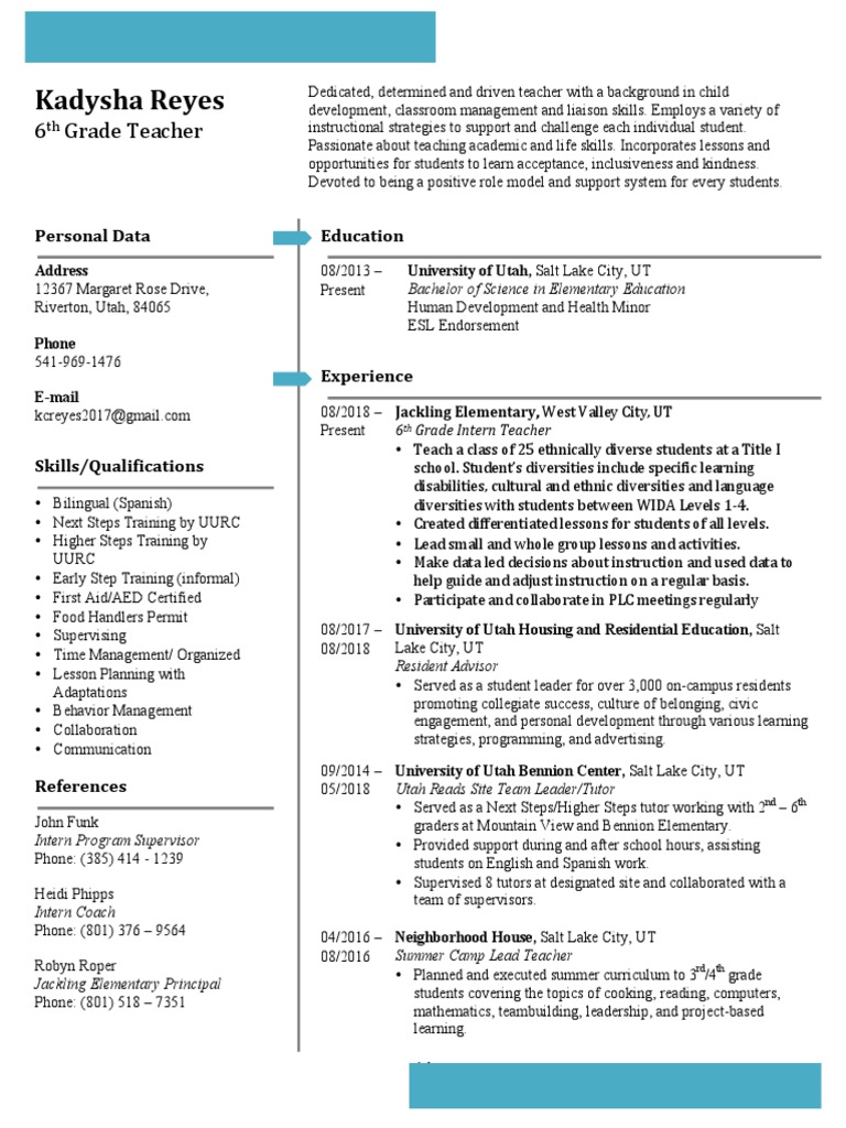 Eportfolio Resume | PDF | Utah | Teachers