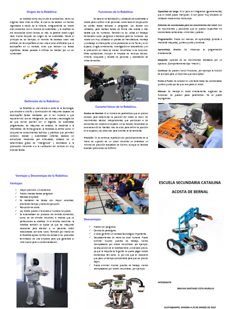 Triptico Robotica | PDF | Robot | Robótica