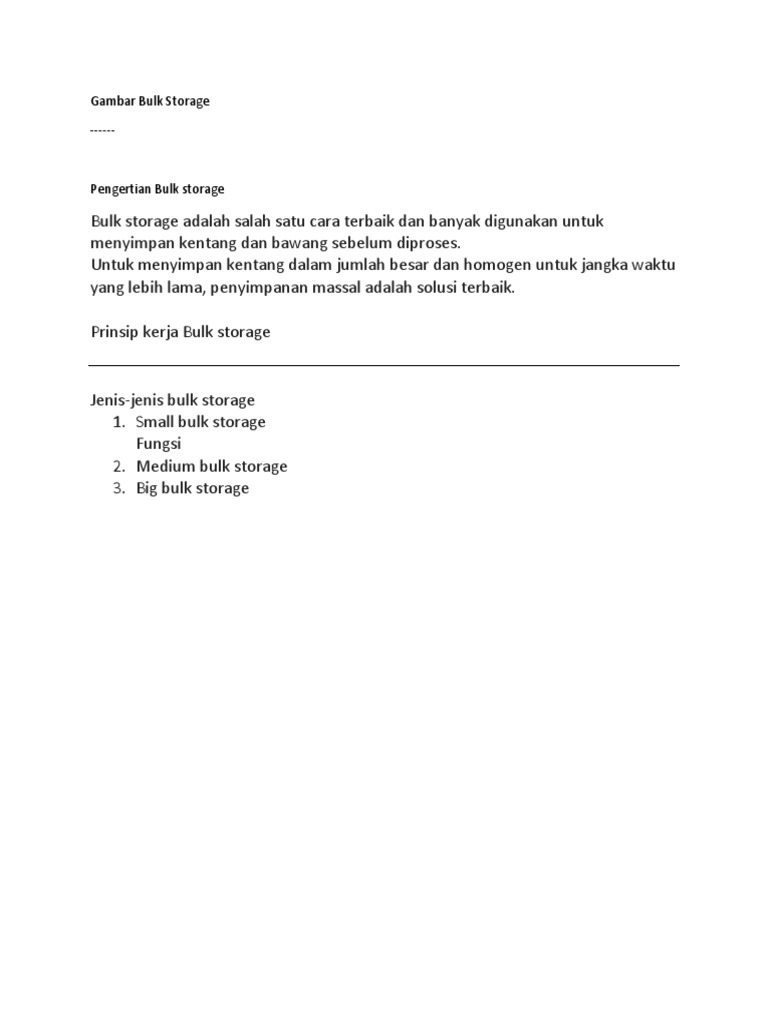 Gambar Bulk Storage | PDF