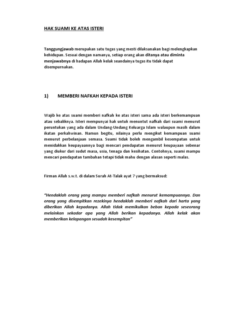 Hak Suami Ke Atas Isteri Pdf Pdf