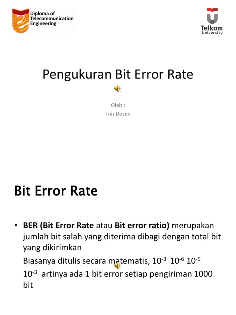 Pengukuran Bit Error Rate Menggunakan BER Tester Sunlite E1 | PDF