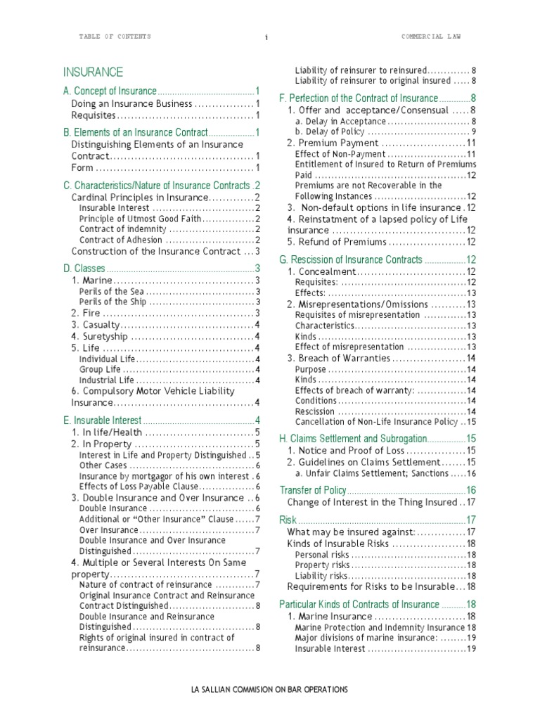 Insurance Law Green Notes PDF | PDF | Liability Insurance | Insurance