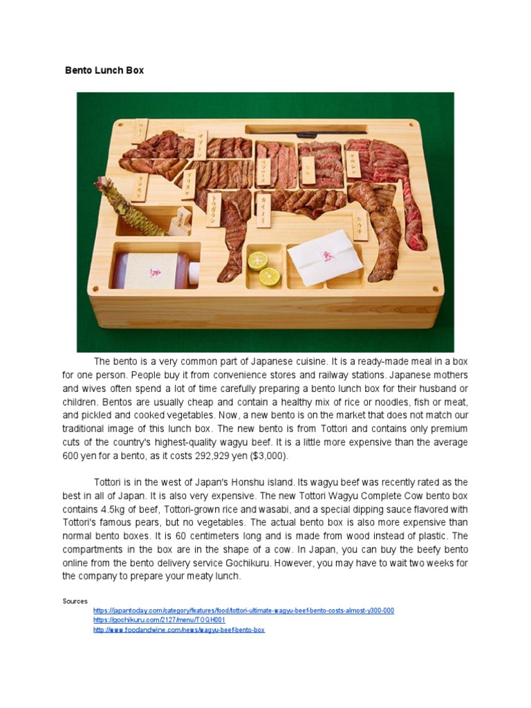 Bento Lunch Box PDF | PDF | Lunch | Beef