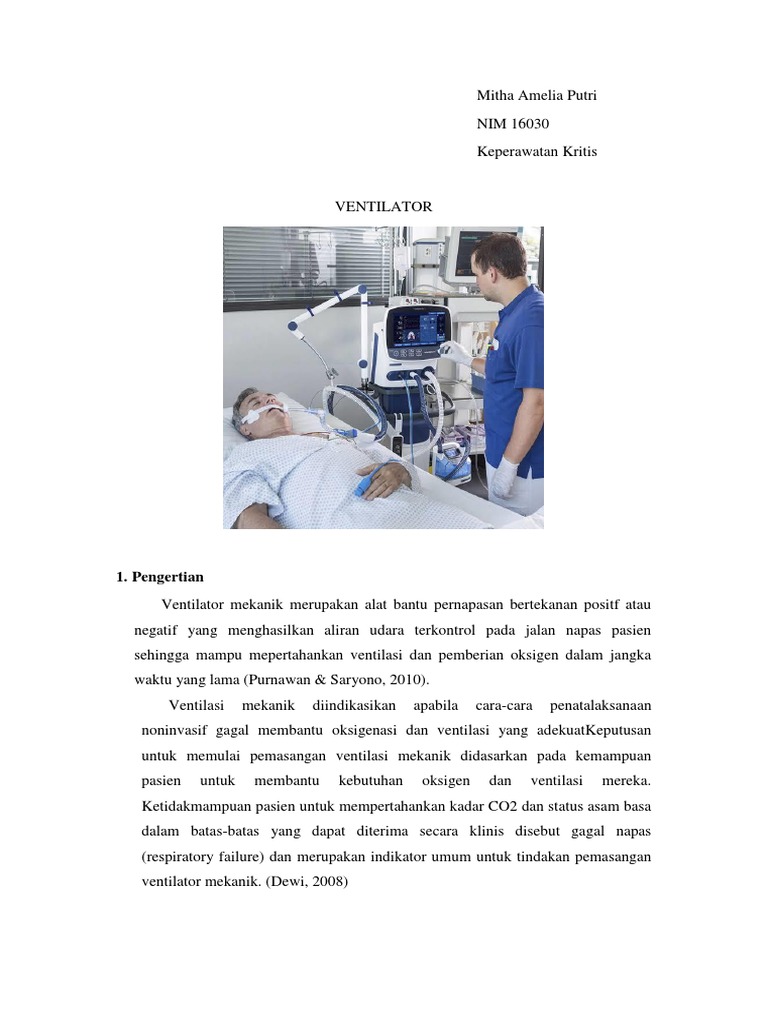Pengertian dan Jenis Ventilator Mekanik | PDF