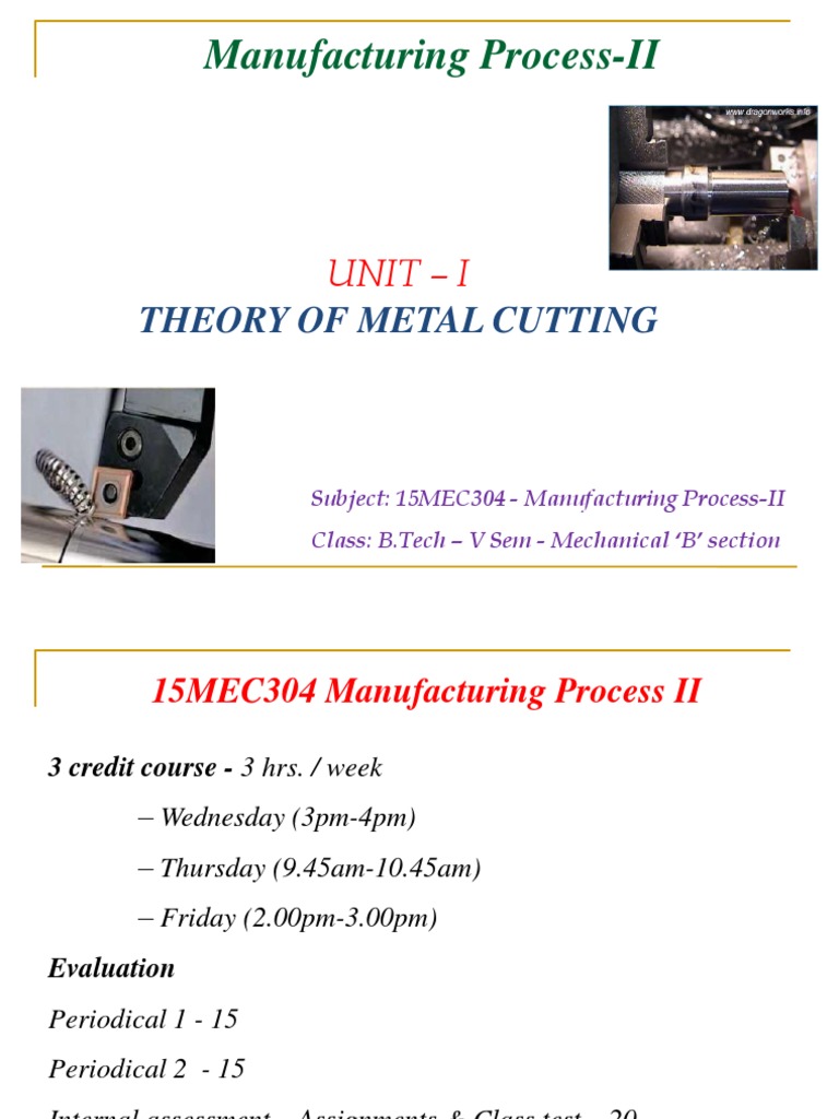 1-Theory of Metal Cutting PDF | PDF | Machining | Wear