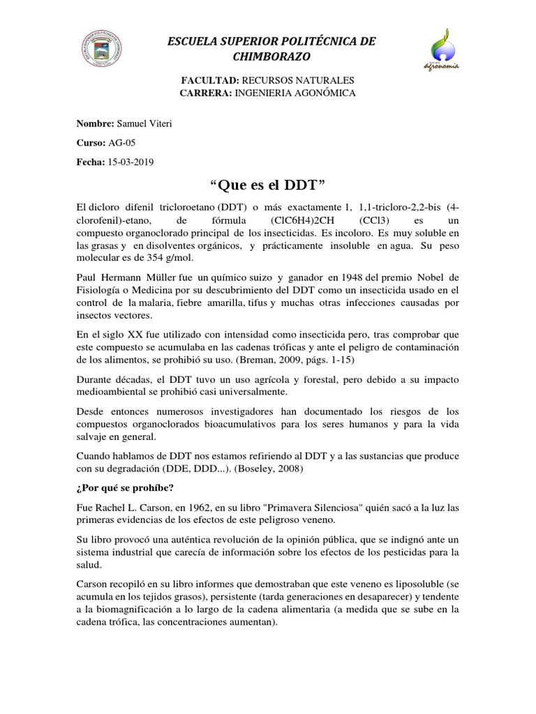 El DDT | PDF | Ddt | Naturaleza