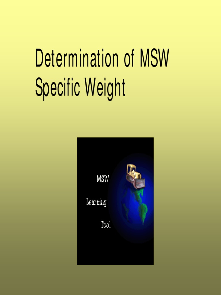 Determination of MSW Specific Weight | PDF | Municipal Solid Waste ...