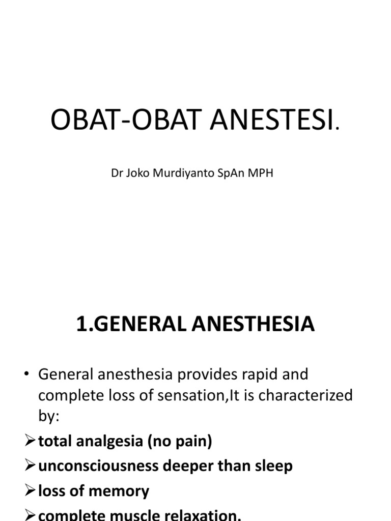 Obat-Obat Anestesi | PDF | Anesthesia | Opioid