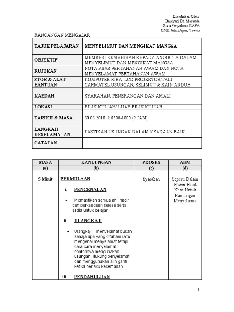 LP Menyelimut&Mengikat Mangsa | PDF