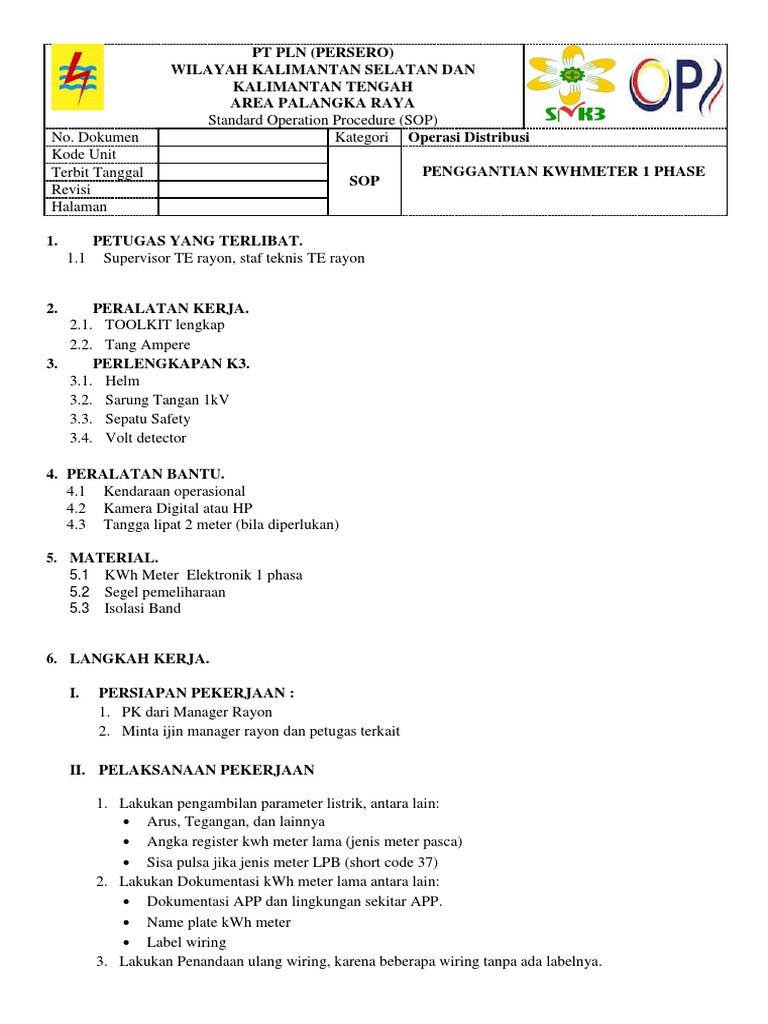 SOP Ganti Meter | PDF