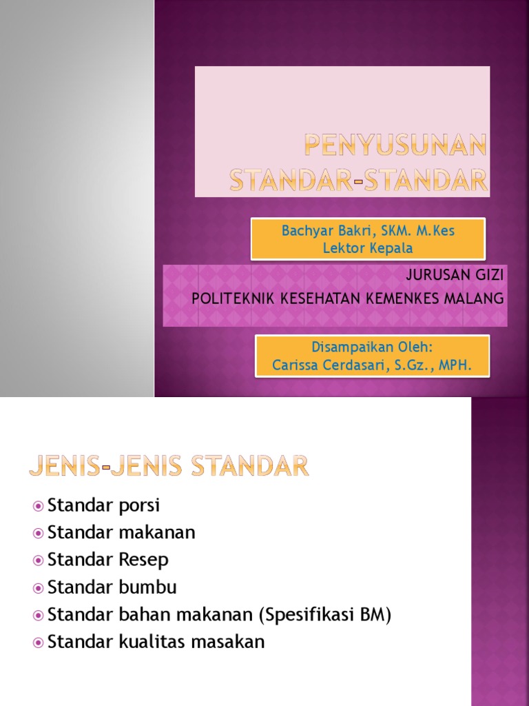 Standar Porsi dan Resep Makanan Kesehatan | PDF