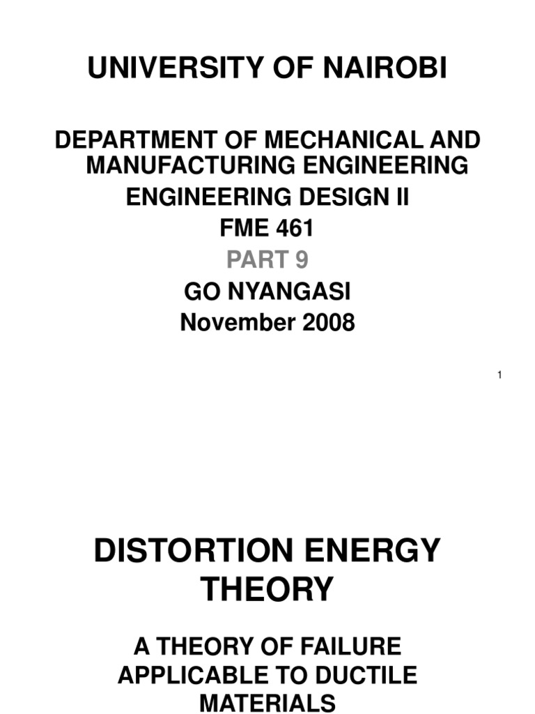 9-Distortion Energy Theory-Derivation_0.ppt | Yield (Engineering ...