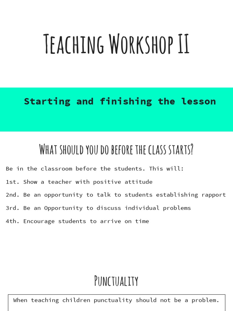 Teaching Workshop II | PDF