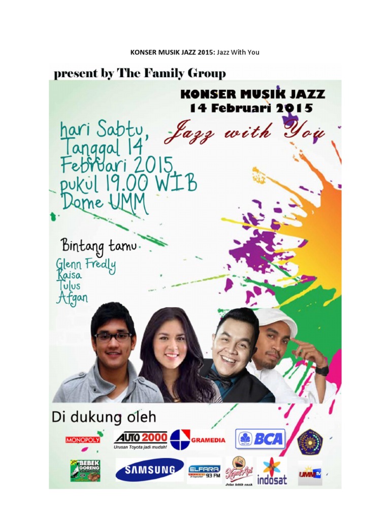 KONSER MUSIK JAZZ 2015 - Jazz With You PDF | PDF