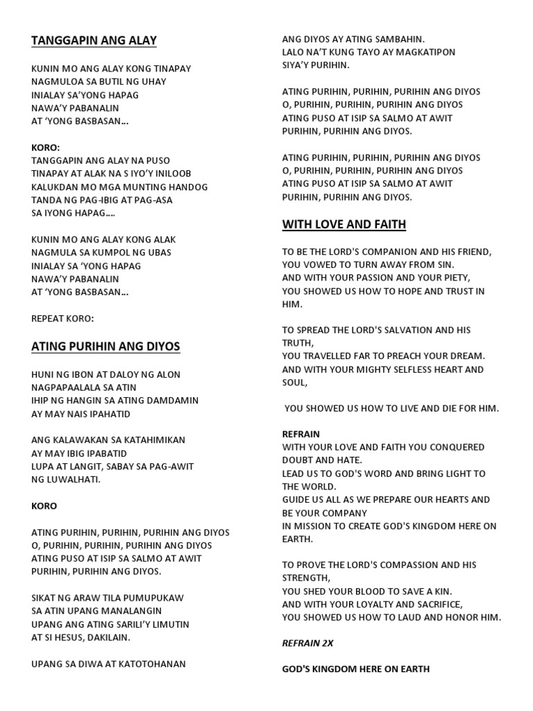 Tanggapin Ang Alay | PDF | Lamb Of God | Religious Belief And Doctrine