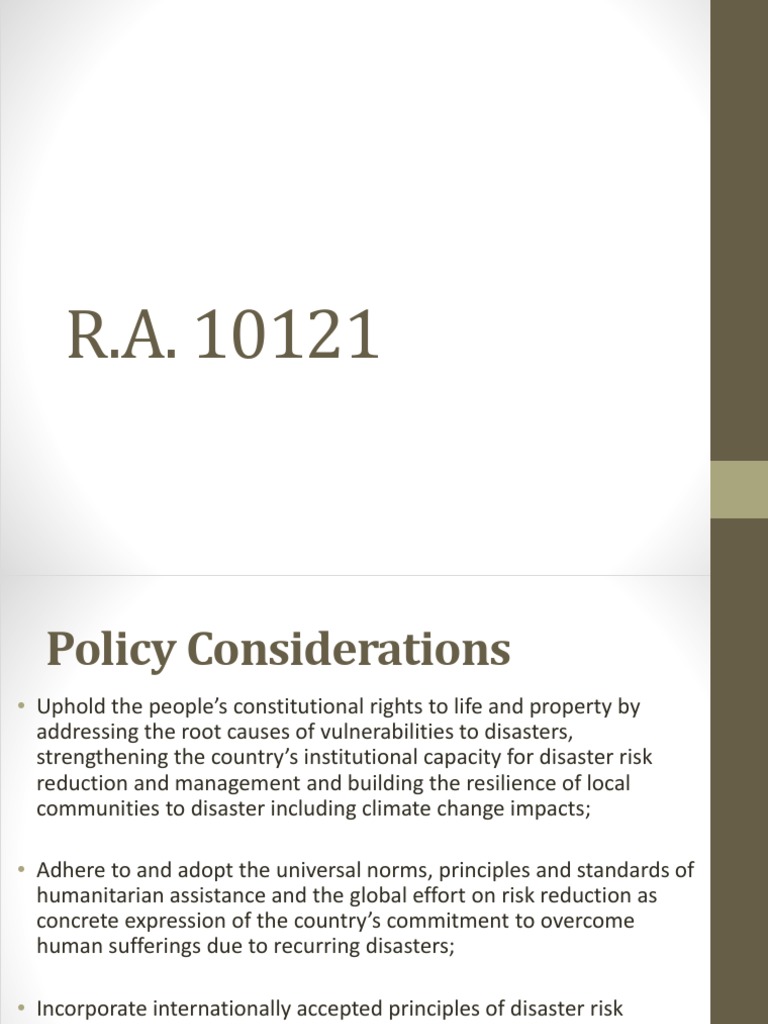 Ra 10121 | PDF | Disaster Risk Reduction | Hazards