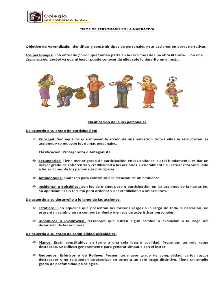 Guía Clasificación Tipo de Personajes | PDF