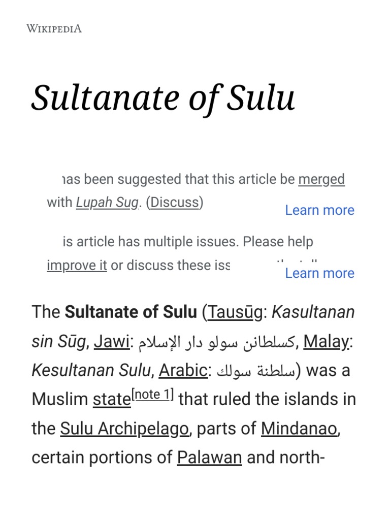 A Comprehensive History of the Sultanate of Sulu: Tracing the Origins ...