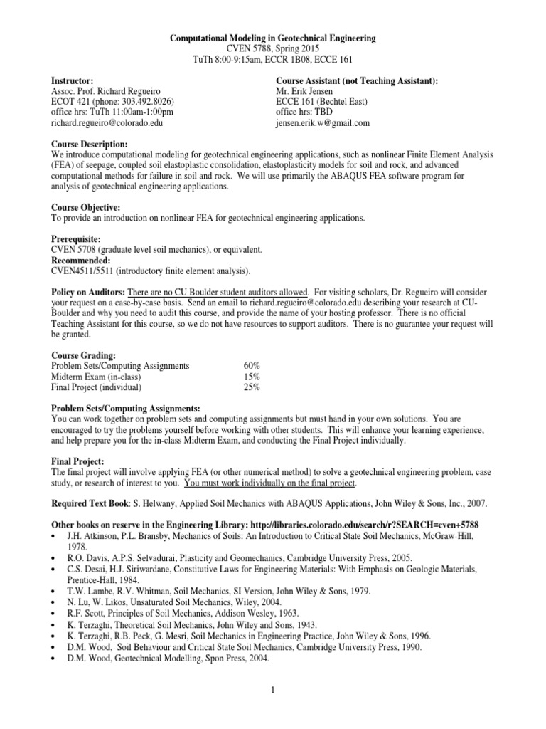 Computational Modeling in Geotechnical Engineering | Download Free PDF ...