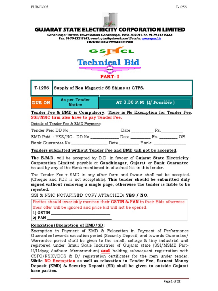 GTPS 49 T-1256 011118 | PDF | Guarantee | Specification (Technical ...