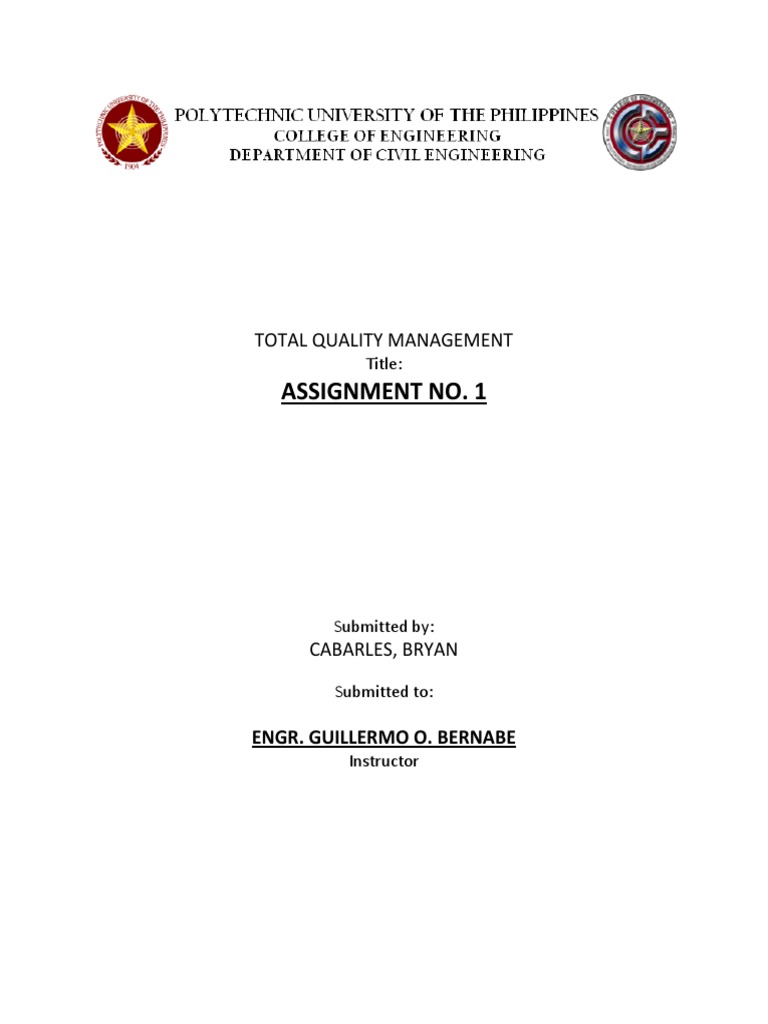 TQM Assignment | PDF | Quality (Business) | Leadership