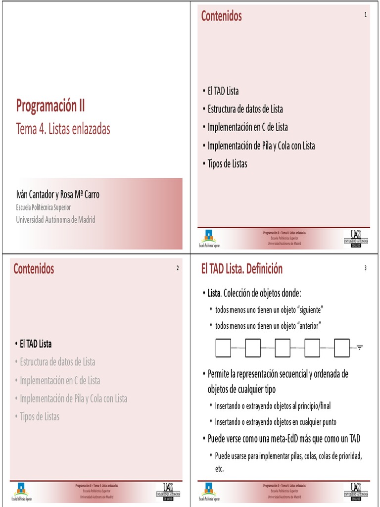 Listas Enlazadas en C: Implementación y Estructura | PDF | Recuperación ...