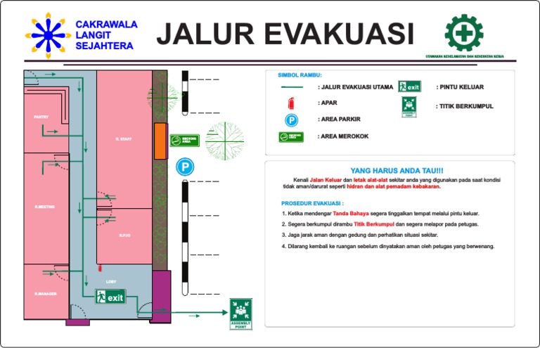 Denah Jalur Evakuasi dan Prosedur K3 | PDF